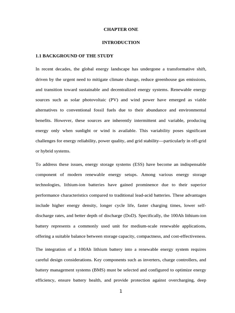 Design and Testing of Energy Storage Systems in Renewable Setups 3.0 ...