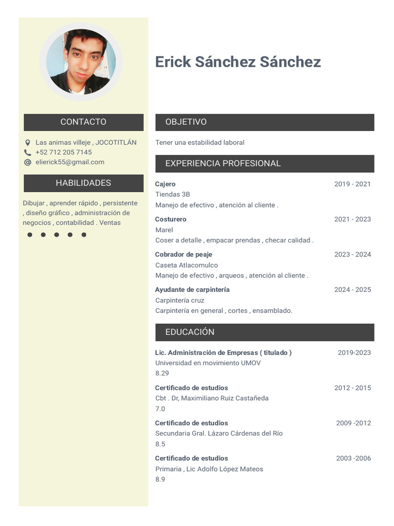 CV Erick Sanchez | PDF