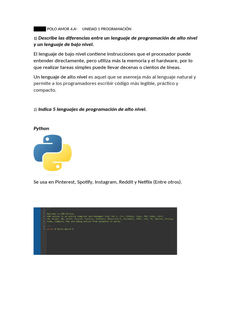 U1 - Mario Polo Amor (4a) | PDF