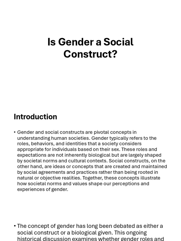 Gender As A Social Construct | PDF | Gender Studies | Gender