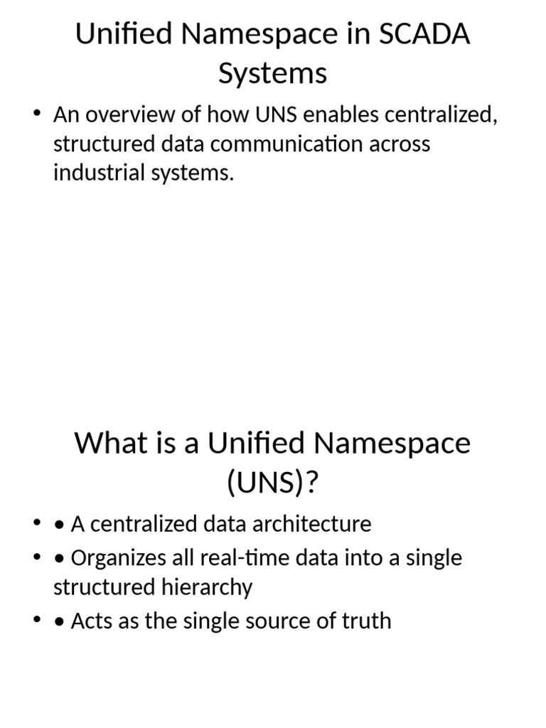 Unified Namespace in SCADA Systems | PDF