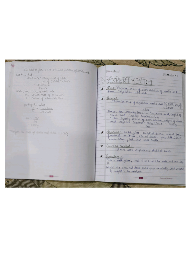 Chemistry Lab Manual Exp 1 To 15 | PDF