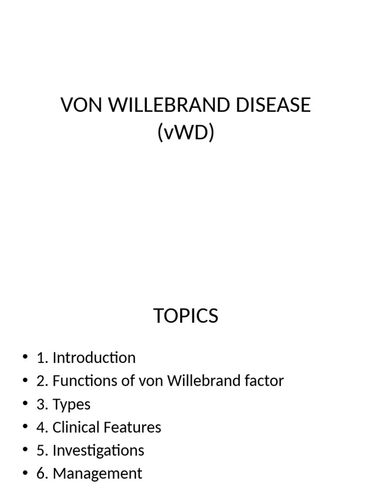 Understanding von Willebrand Disease | PDF