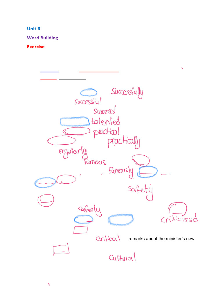 Word Building Exercise Answers | PDF