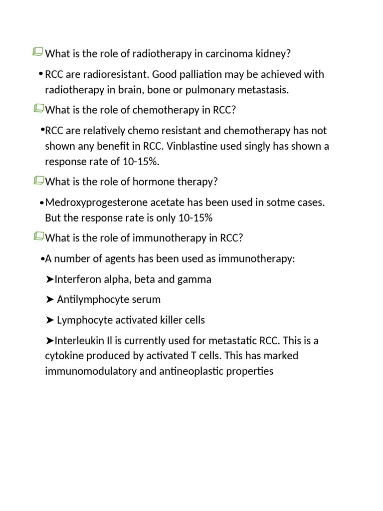 What Is The Role of Radiotherapy in Carcinoma Kidney | PDF