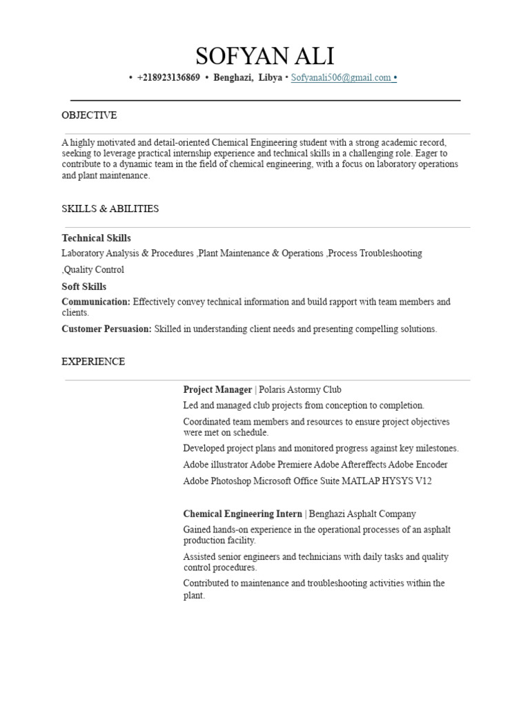 CV Sofyan Ali 1 | PDF | Leadership | Communication