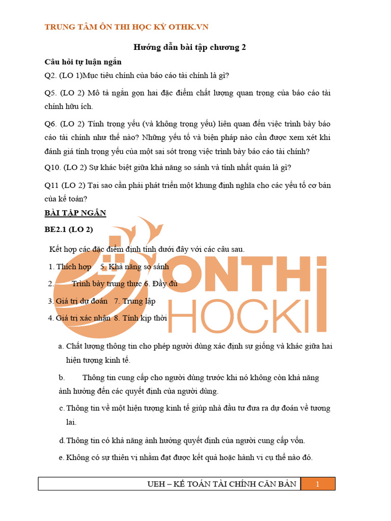 Huong Dan Lam Bai Tap Chuong 2 Update PDF | PDF