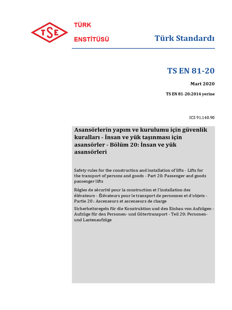 TS en 81-20 | PDF