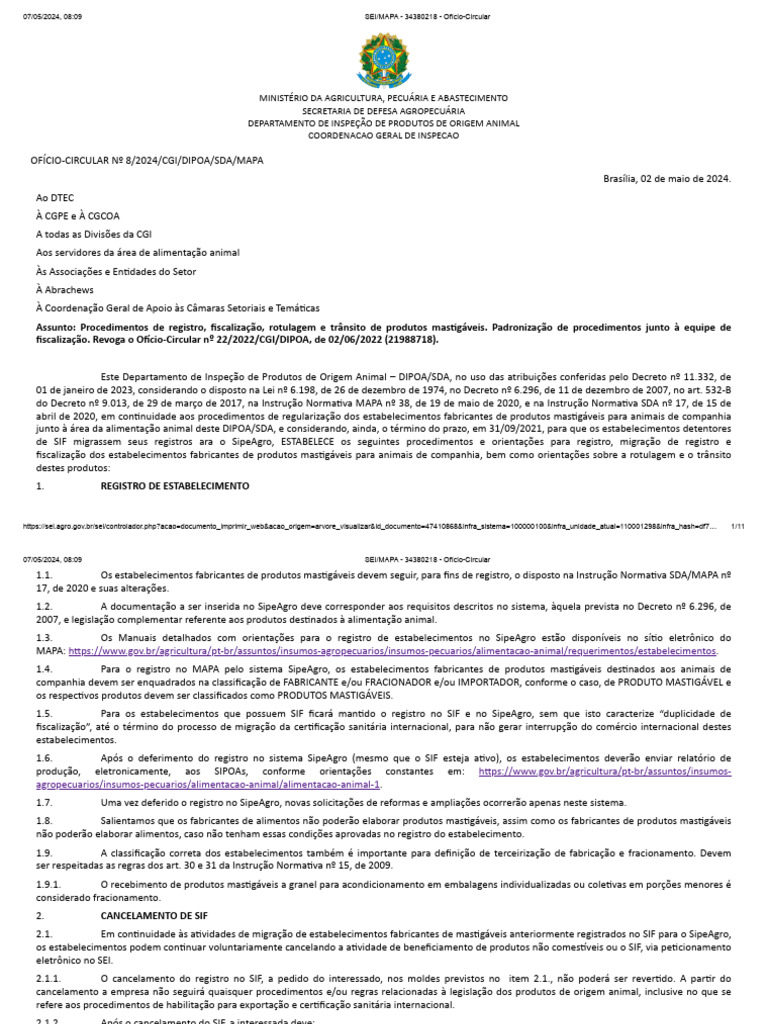 Sei - Mapa - 34380218 - Oficio Circular 8 2024 | PDF | Tráfego