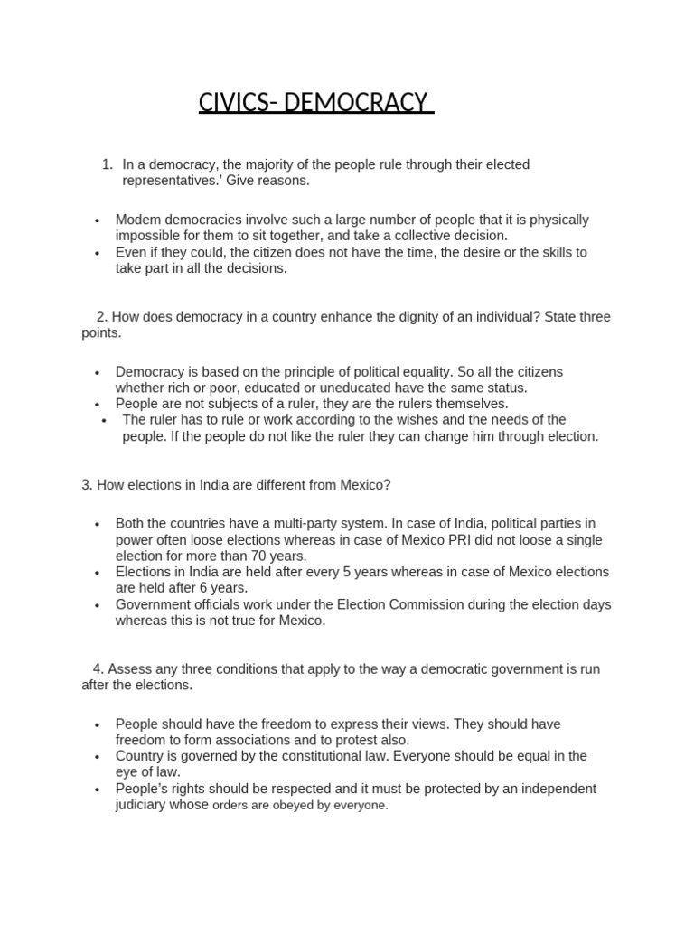 Disadvantages and Dignity in Democracy | PDF | Democracy | Political ...