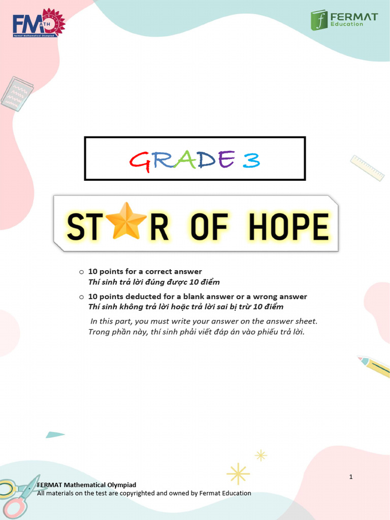 Grade 3 - Star of Hope (Eng) | PDF