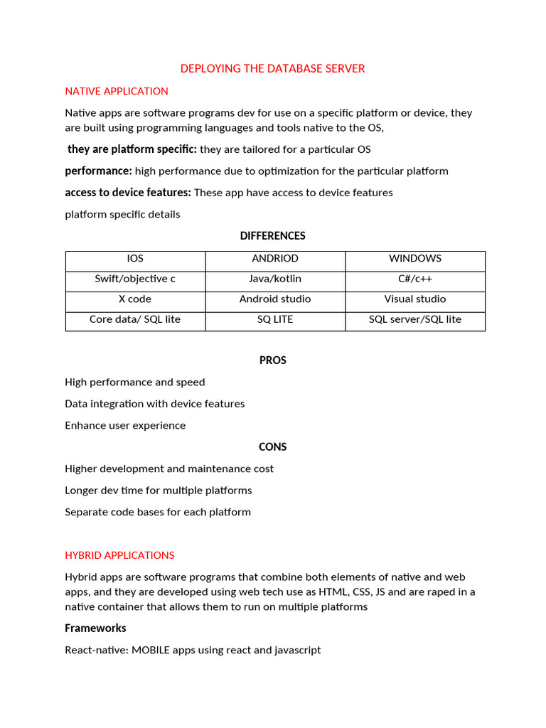 Deploying The Database Server | PDF