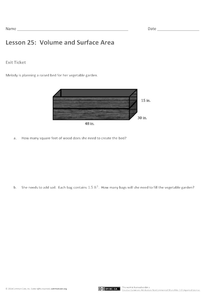 7.G.B.6 7th Grade Solve Real World Volume and Surface Area Worksheets ...