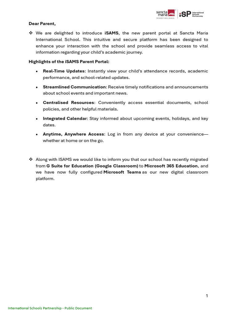 ISAMS and Teams - 2025-2026 | PDF | Password | Login