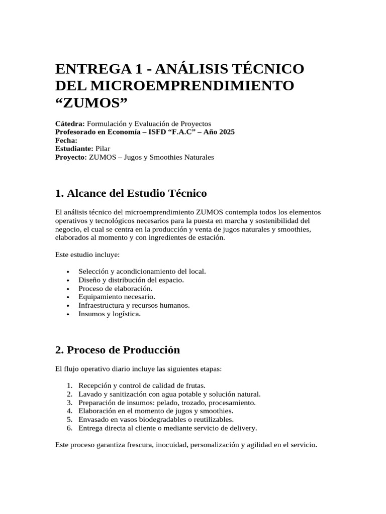 Proyecto Pilar - Entrega Clases 1 y 2 | PDF | Zalamero | Business