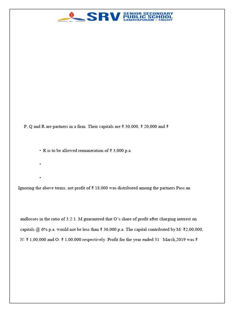 Class XII Accountancy Practice Questions | PDF | Expense | Goodwill ...