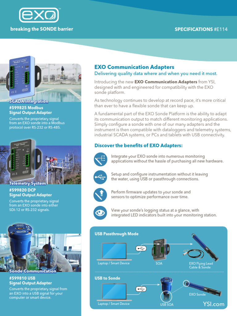 EXO Communication Adapters Overview | PDF | Usb | Scada