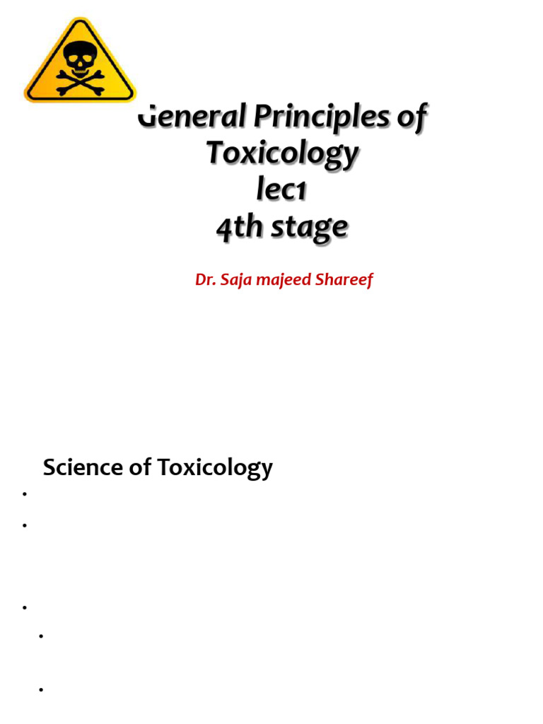 Principles of Toxicology Overview | PDF | Toxicology | Toxicity