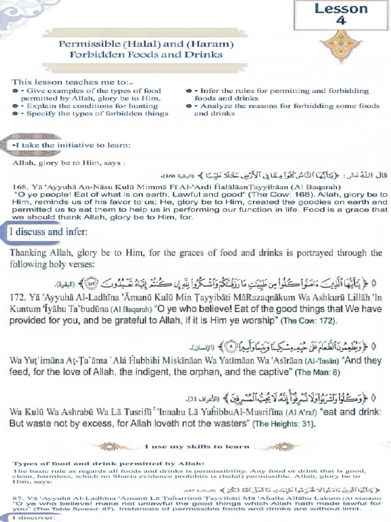 U3. l4. Permissable Halal and Forbidden Haram Foods and Drinks | PDF ...
