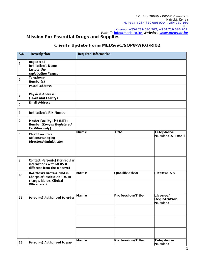 Revised MEDS Update Form 2024 | PDF | Public Services | Health Care