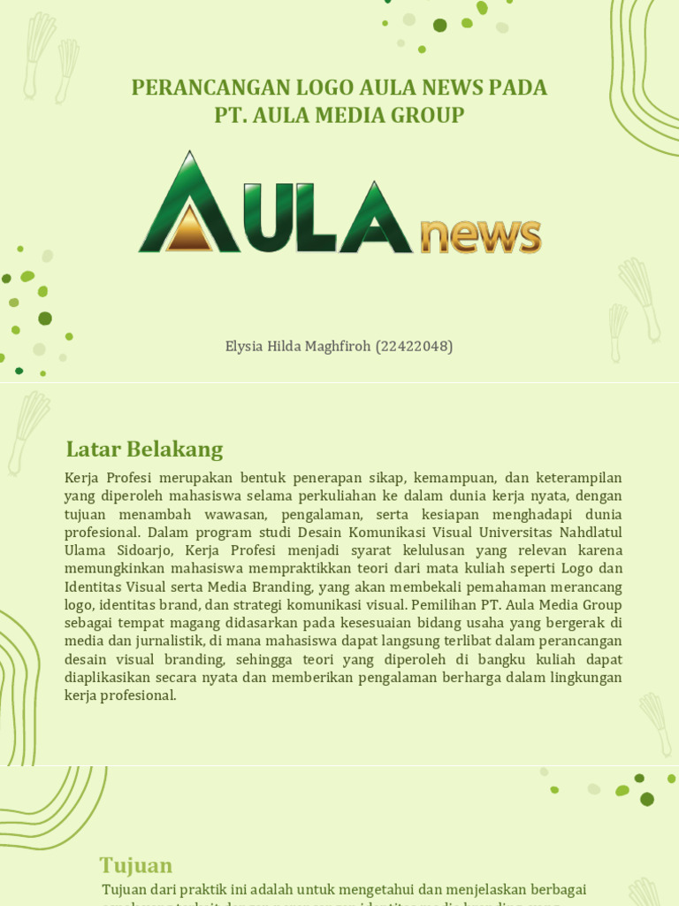 Redesain Logo Aula News PT. Aula Media | PDF