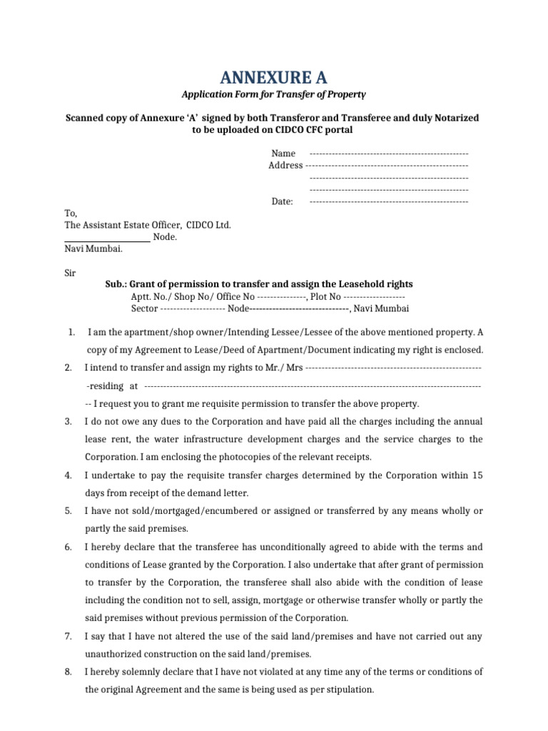 Annexure A | PDF | Lease | Conveyancing