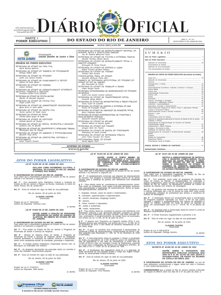 Doerj Ano Li Nº 11 4 Paginas 1 e 2 s e x Ta f e i r a 27 de Junho de ...