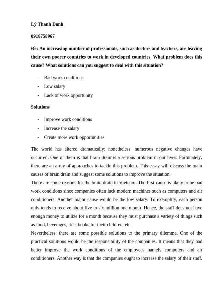 Thanh Danh-Brain Drain | PDF
