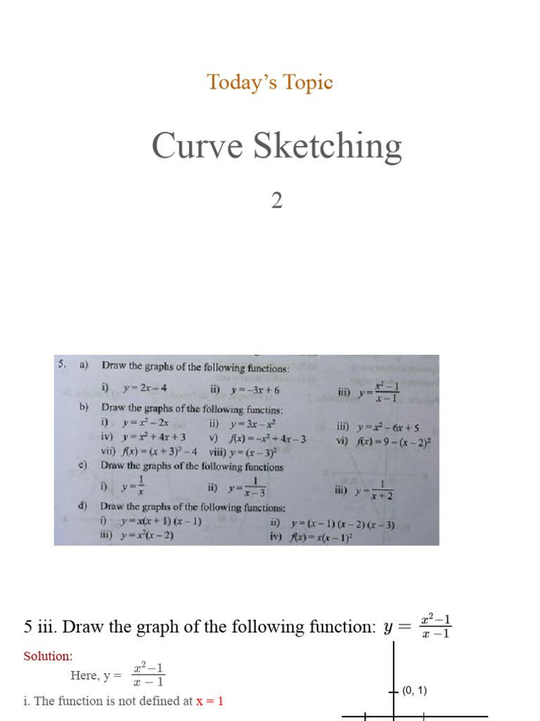 Curve Sketching Techniques and Examples | PDF | Quadratic Equation ...