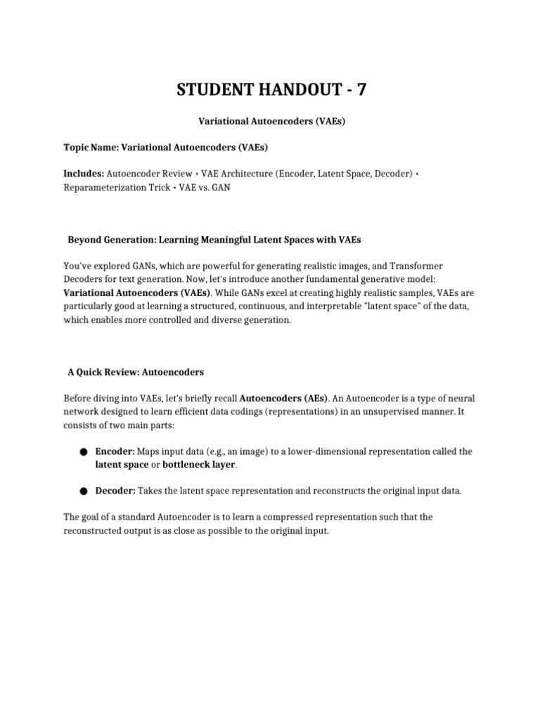 Variational Autoencoders (VAEs) | PDF | Computational Neuroscience | Algorithms