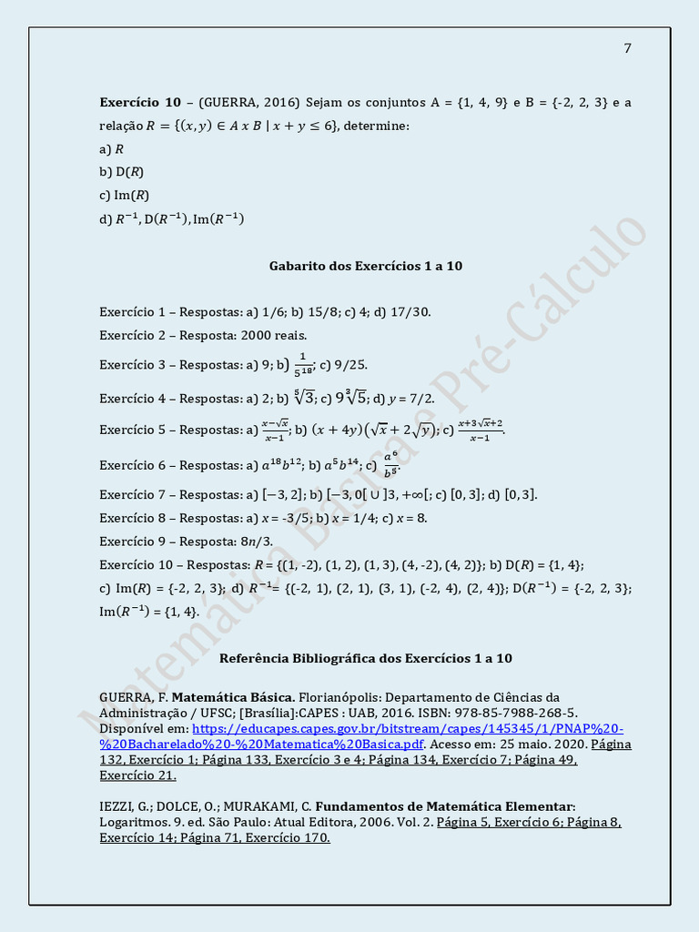 Coletanea Exercicios Matematica Basica | PDF