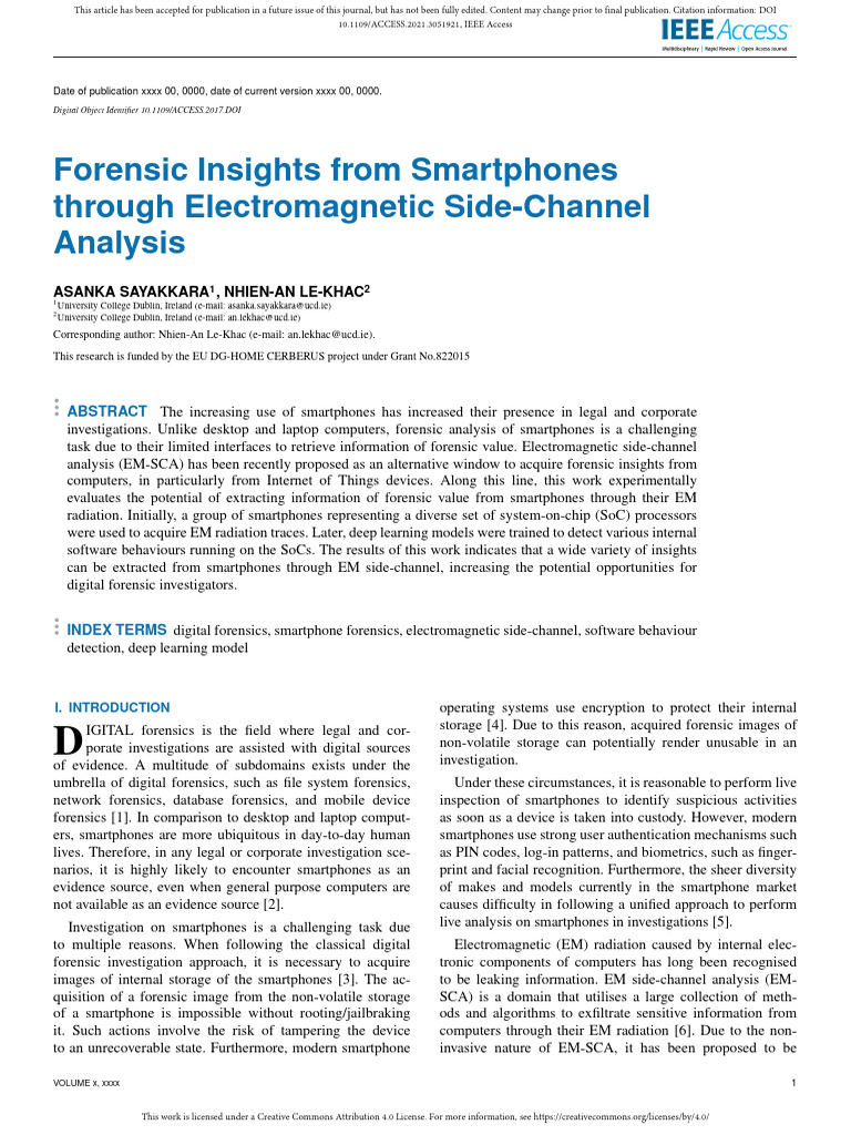 Forensic Insights From Smartphones Through Electro Page 1 | PDF ...