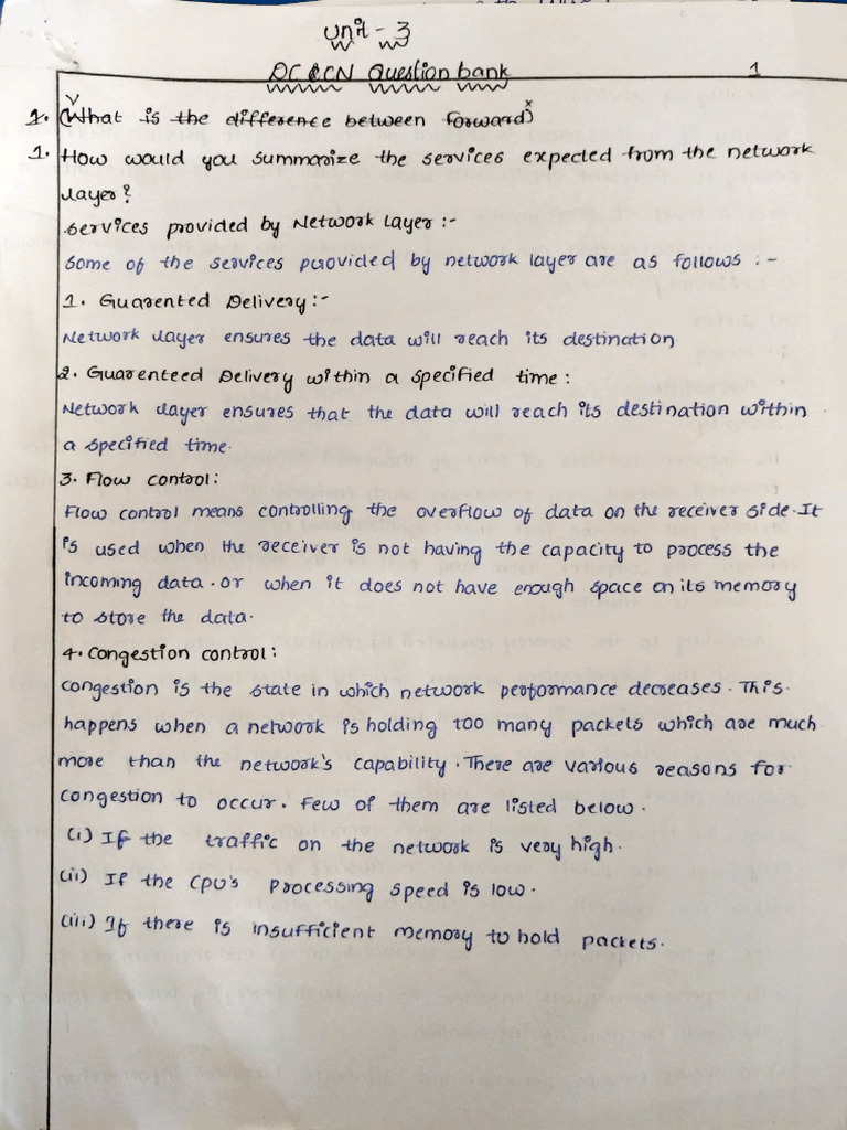 DC&CN Question Bank 3 RD Unit Long | PDF
