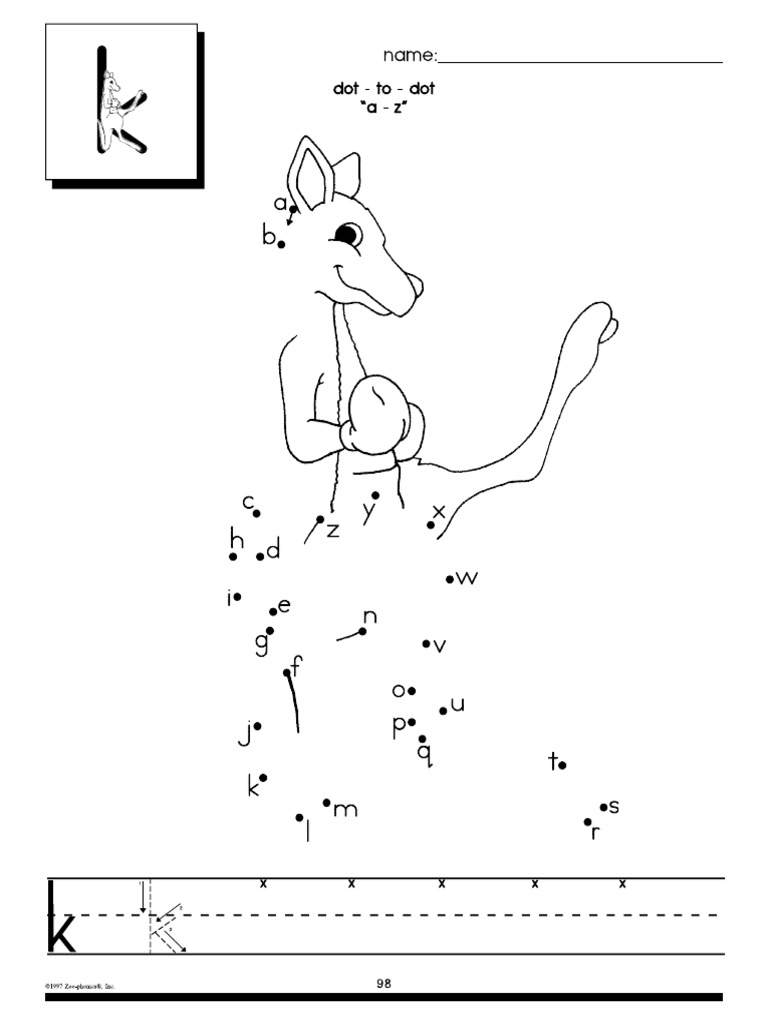 Zoo phonics a z Dot To Dot Worksheets หน้า 12 | PDF