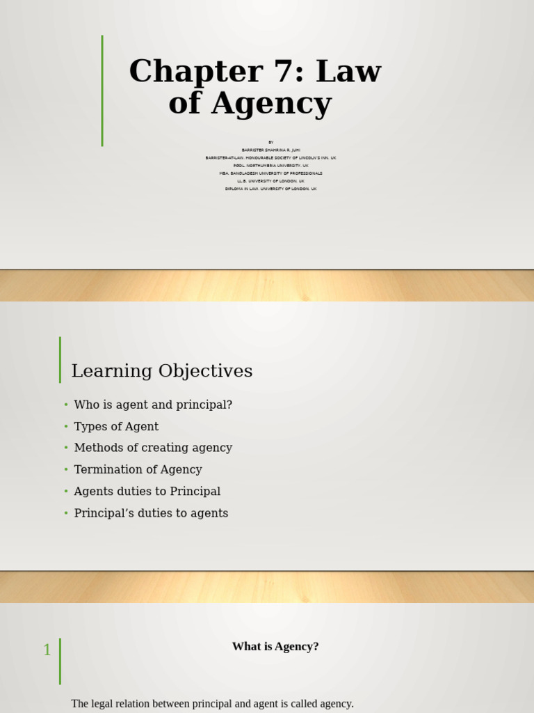 Chap 7 Law of Agency | PDF | Law Of Agency | Business