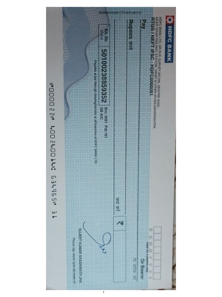 Cancel Cheque | PDF