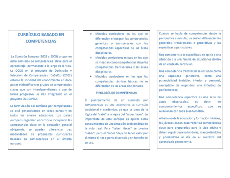 Triptico Parte 1 | PDF | Plan de estudios | Cognición