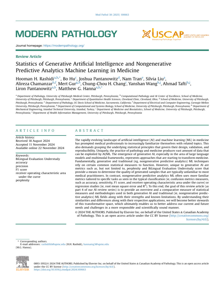 Statistics of Generative Artificial Intelligence A | PDF | Sensitivity And Specificity ...