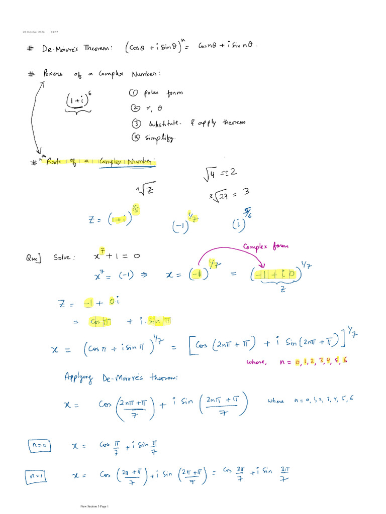 Class 3 Complex Numbers | PDF