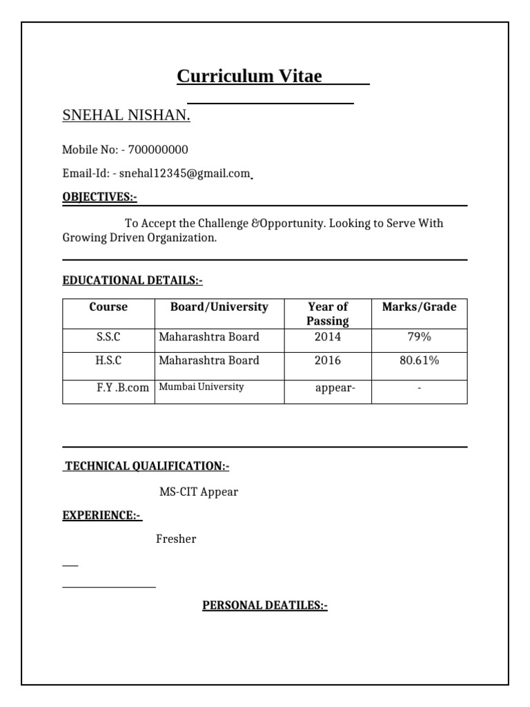Simple Resume Template 2 | PDF