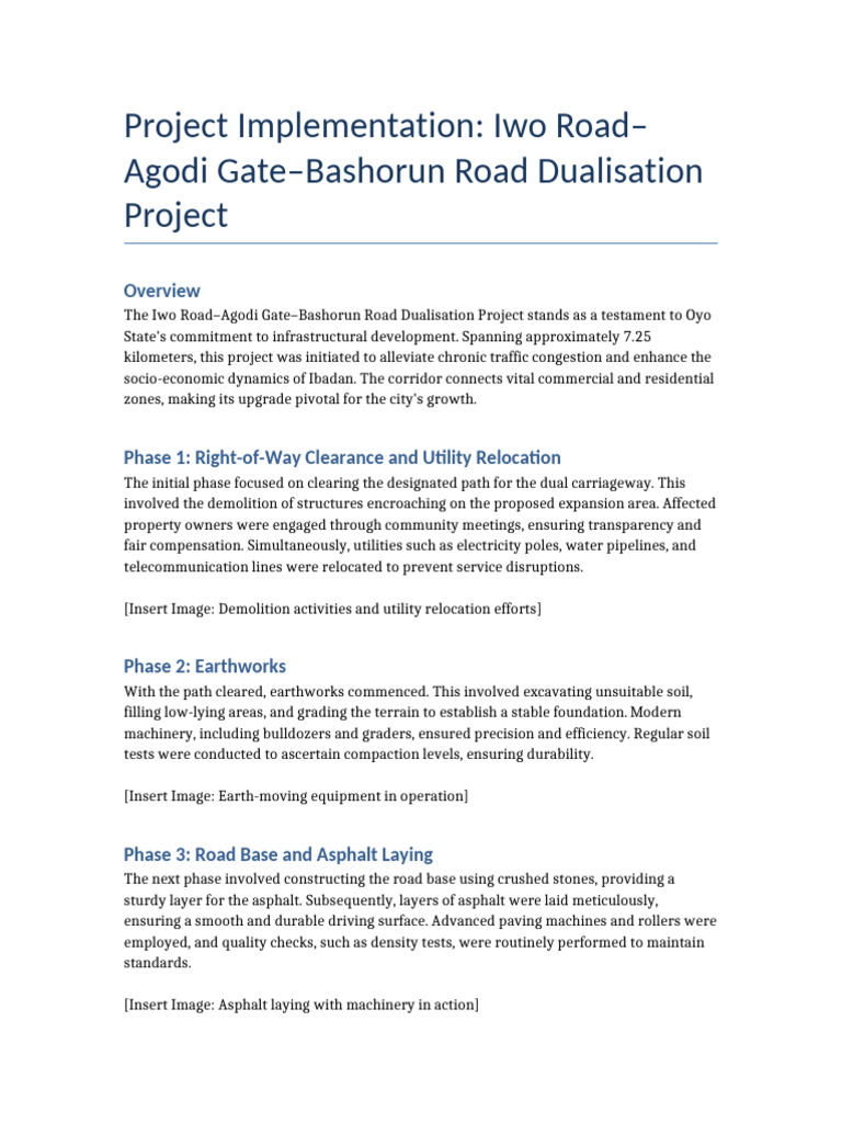 Iwo Road Dualisation Project Implementation | PDF | Road | Sidewalk