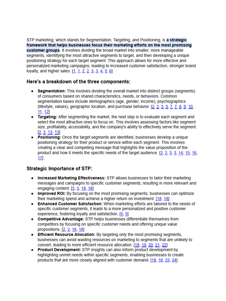 STP Marketing Meaning and Strategic Importance | PDF | Market ...