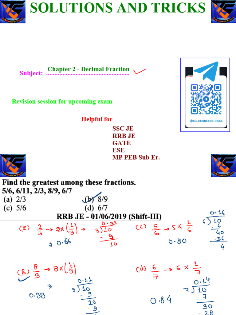 Aptitude CH 2 Decimal Fraction | PDF