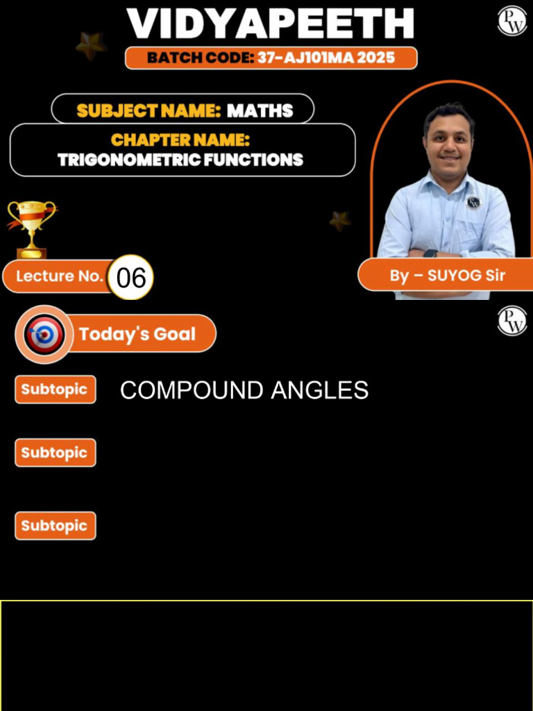 Trigonometric Functions 06 Class Notes 37 Aj101ma 2025 Pdf