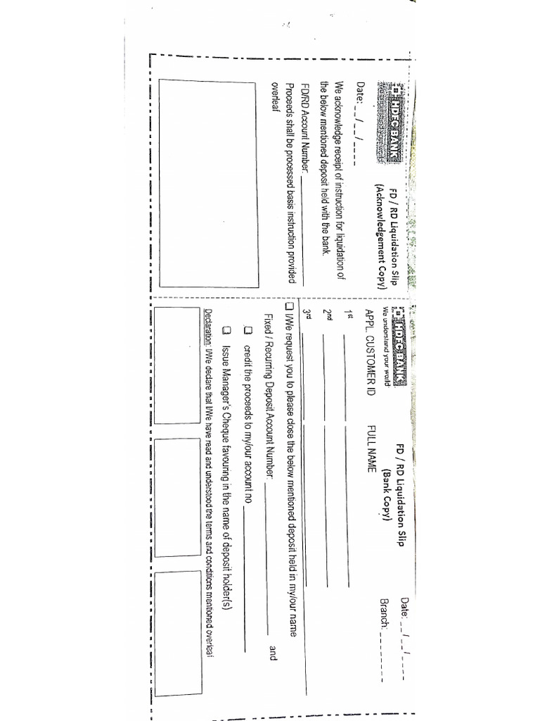 HDFC FD Liquidation | PDF