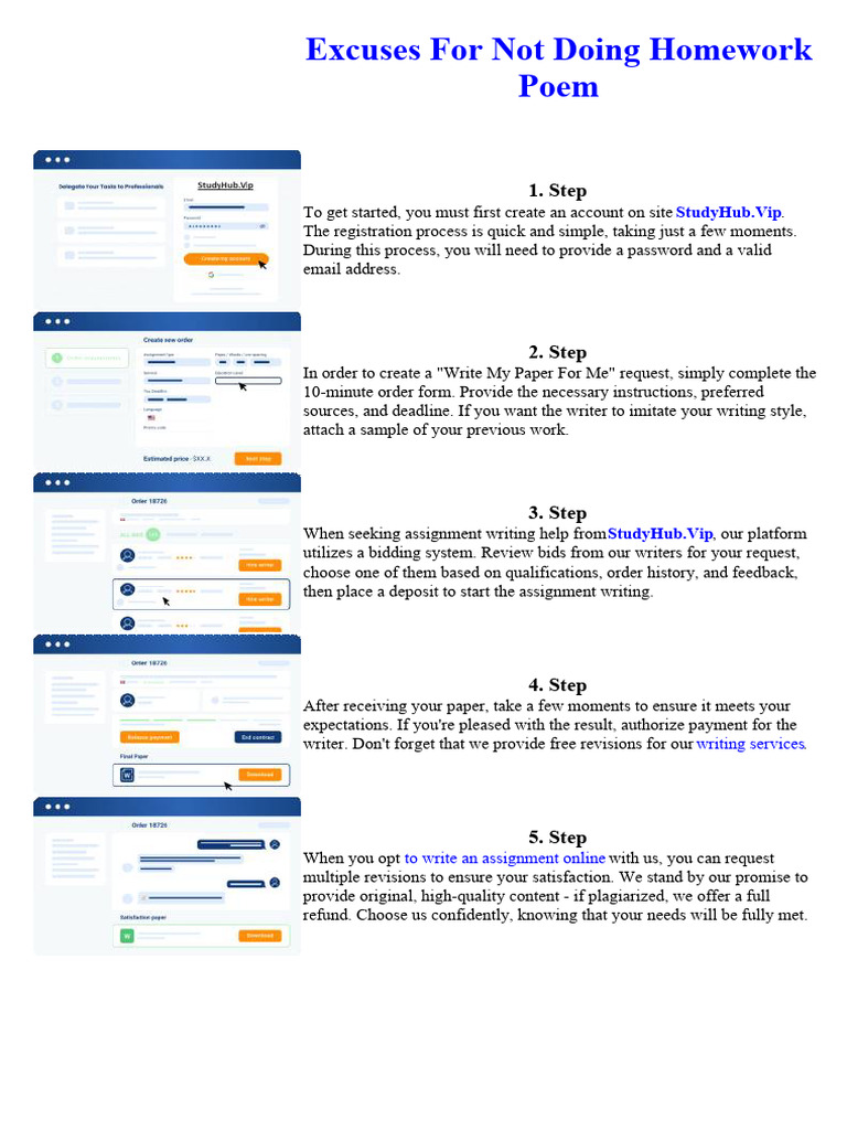 Excuses For Not Doing Homework Poem | PDF | Contact Lens