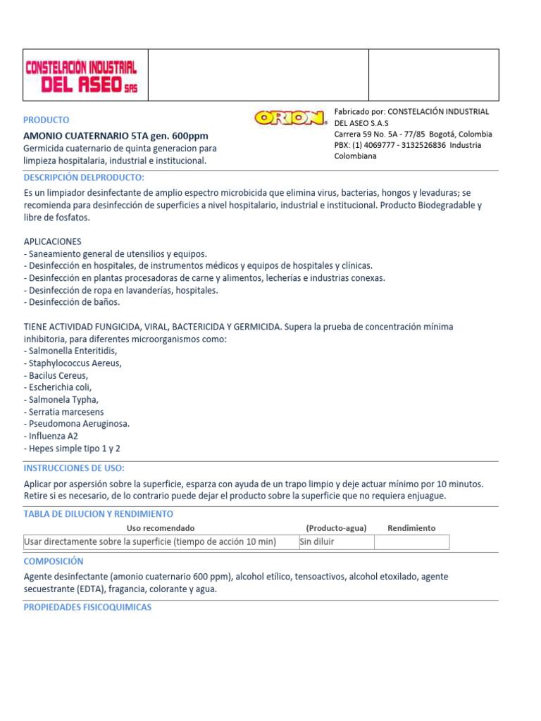 Amonio Orion | PDF | Microbiología
