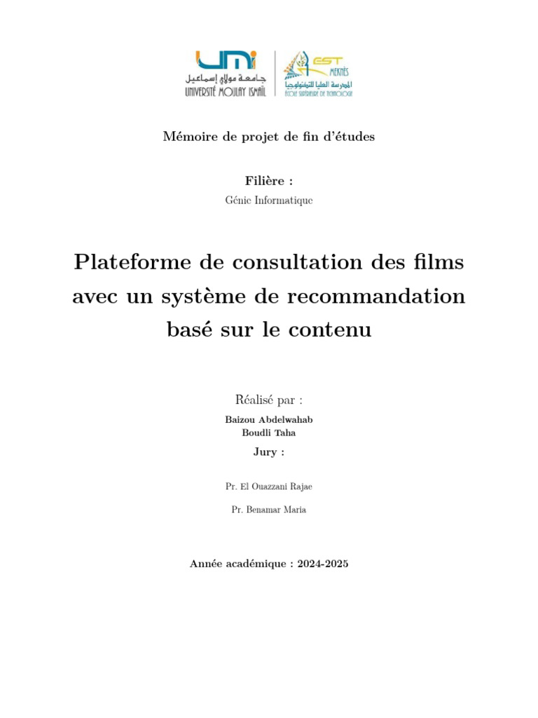 Plateforme de films avec recommandations | PDF | Développement de ...