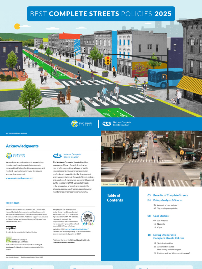 Best Complete Streets Policies 2025 Report | PDF | Transport | Urban ...