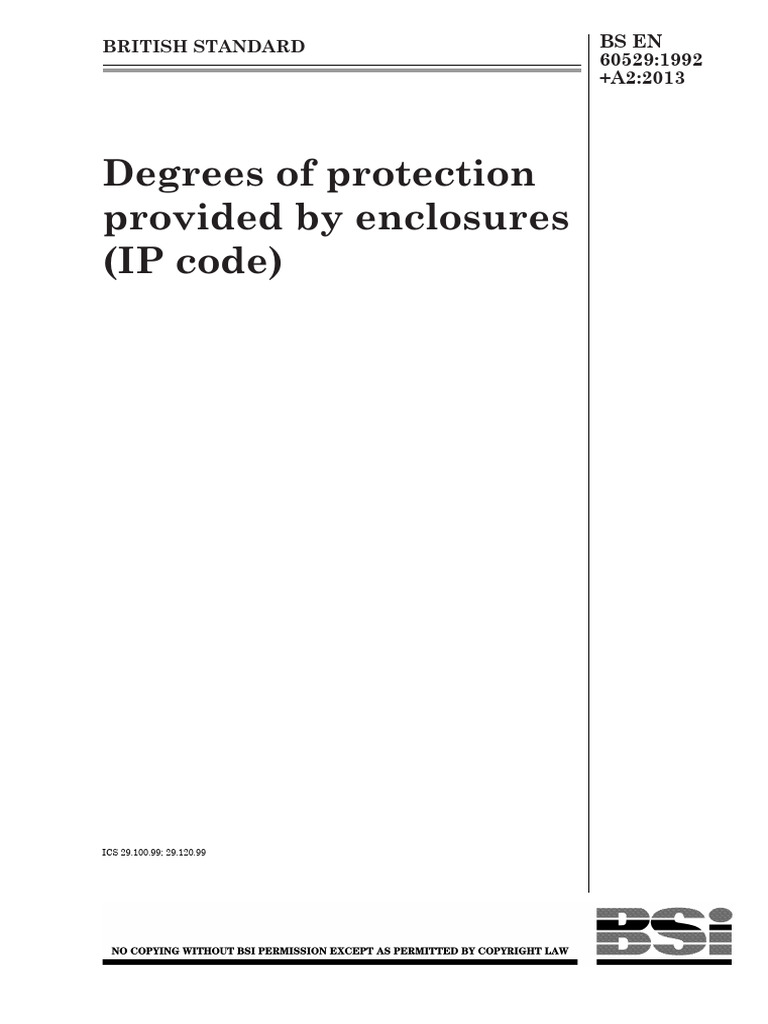 BS EN 60529:2013 Standard Overview | PDF | International ...